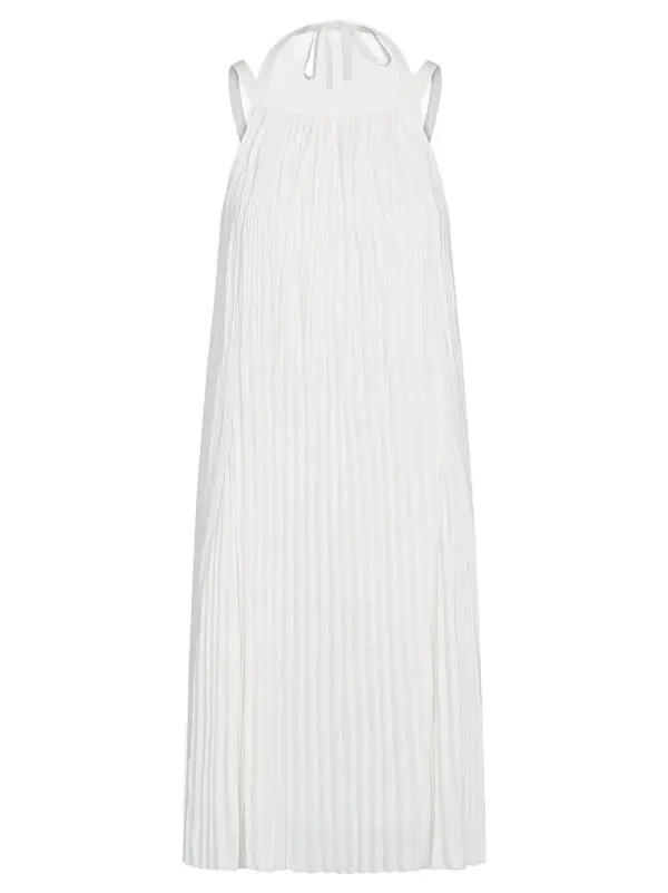 Vince Pleated A-line Mini Halter Dress - Off White