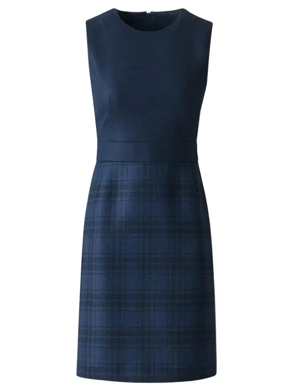 Akris Check Wool Double-face A-line Dress - Denim-black