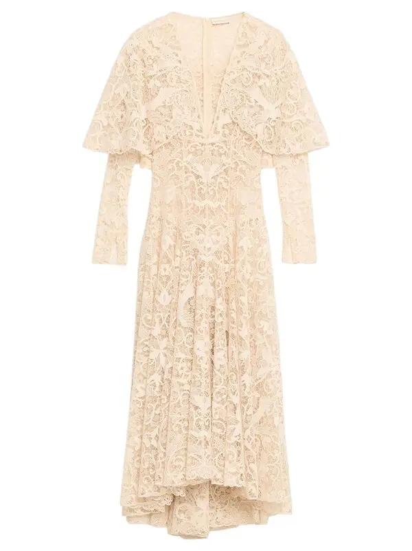 Zimmermann Memento Long-sleeve Lace Dress - Cream