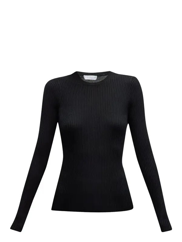 Gabriela Hearst Browning Cashmere Ribbed Top - Black