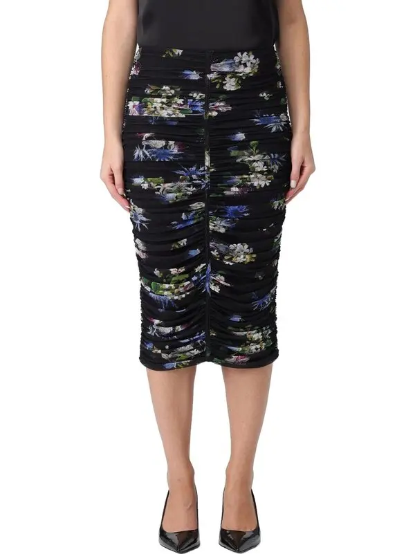 Blumarine Floral Print Skirt - Black
