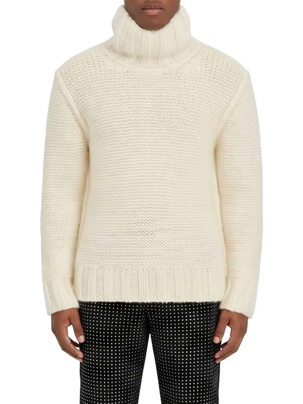 MAISON MARGIELA Virgin Wool Turtleneck Sweater - Cream