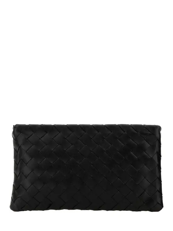 Bottega Veneta Woven Leather Clutch - Black