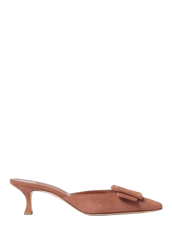Manolo Blahnik Heel Mules - Camel