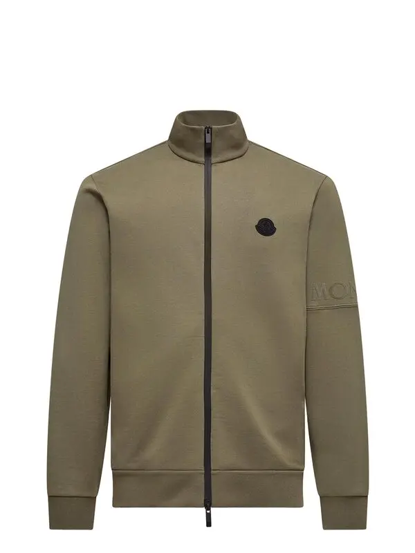 Moncler Cotton Zip-up Sweatshirt - Green