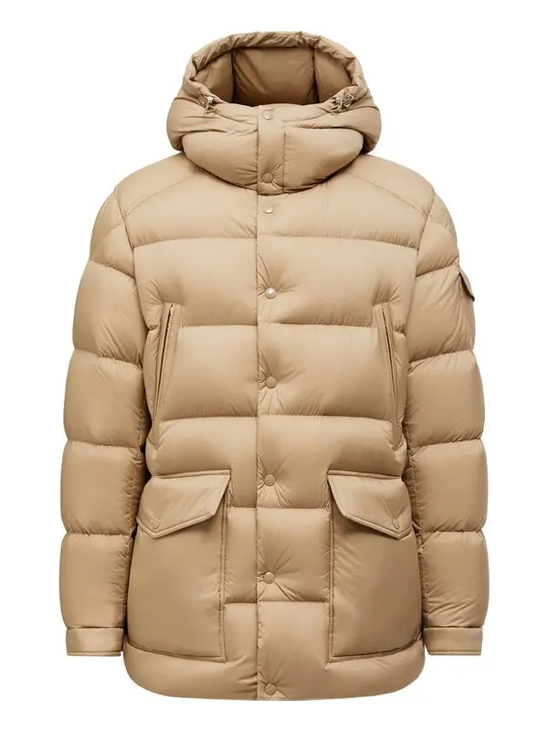 Moncler Bretagne Hooded Down Jacket - Beige
