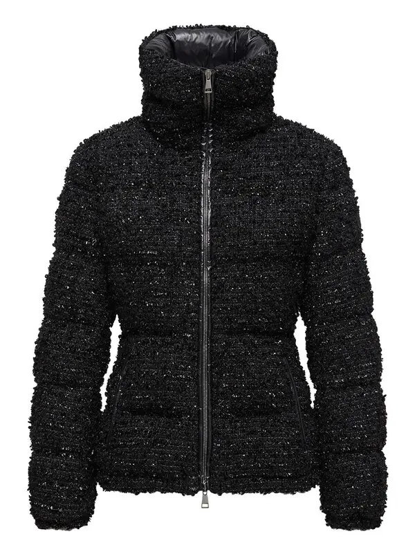 Moncler Urbel Tweed Short Down Jacket - Black