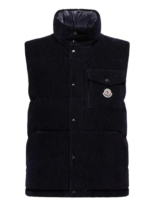 Moncler Agen Corduroy Down Vest - Blue
