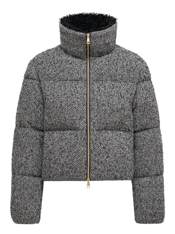 Moncler Brezesse Wool Bouclé Short Down Jacket - Grey