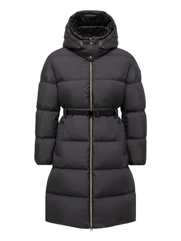 Moncler Briant Hooded Long Down Jacket - Black