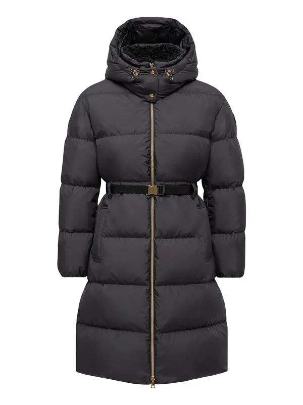 Moncler Briant Hooded Long Down Jacket - Black