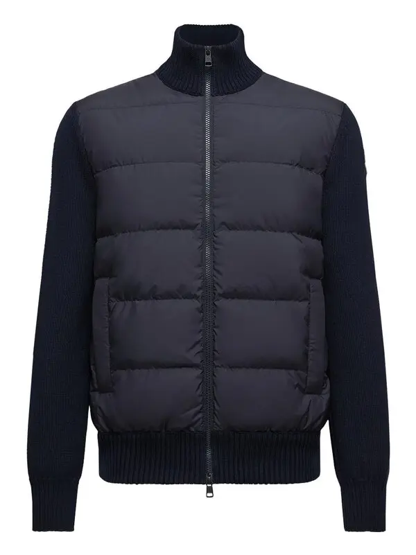 Moncler Padded Wool Zip-up Cardigan - Blue