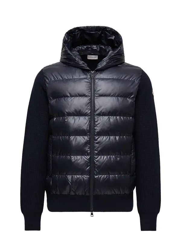 Moncler Padded Wool Zip-up Hoodie - Blue