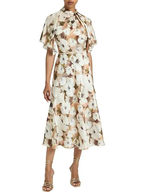Santorelli Niki Mock Neck Midi Dress - Peach Whip