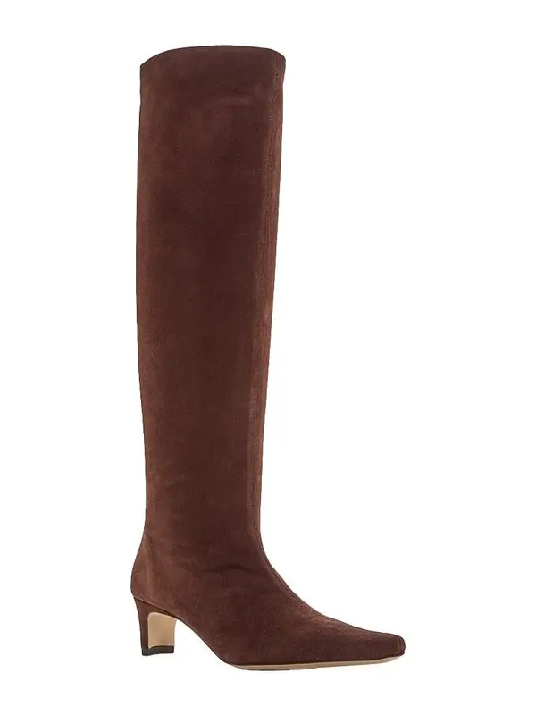 Staud Suede Ankle Booties - Mahogany Suede
