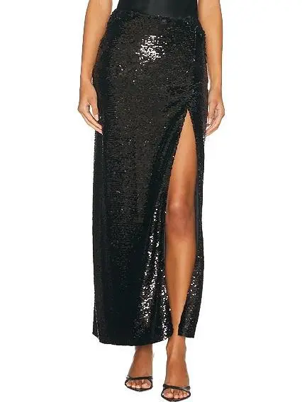 SEV Slit Long Skirt - Black