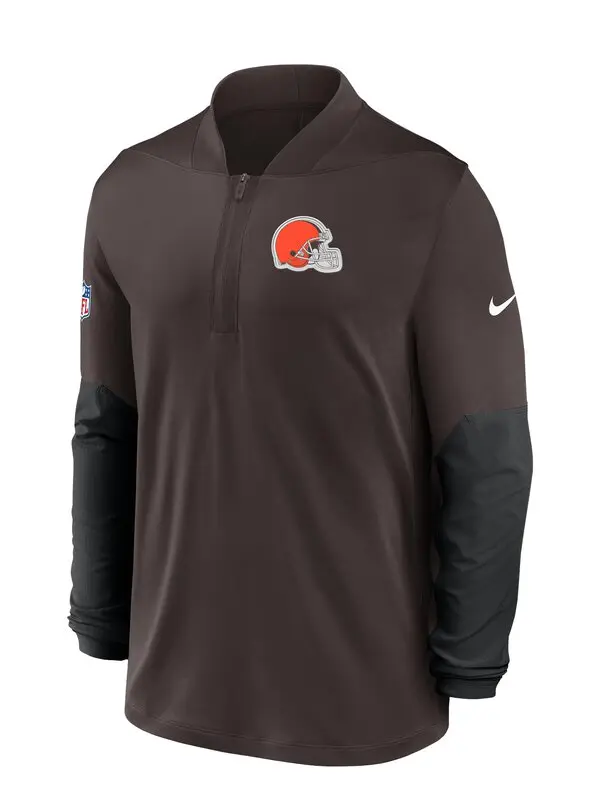 Nike Cleveland Browns Dri-fit Nfl 1/2-zip Top - Brown