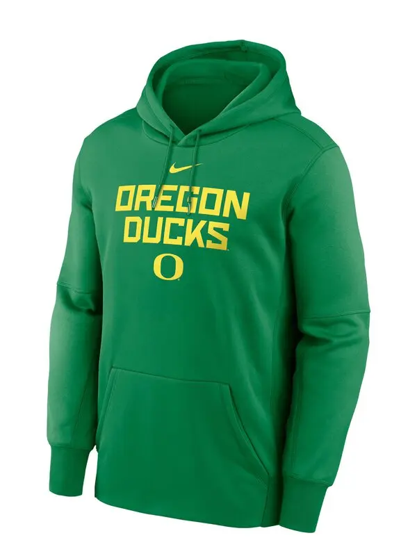 Nike Oregon Team Stacked Therma College Pullover Hoodie - Green