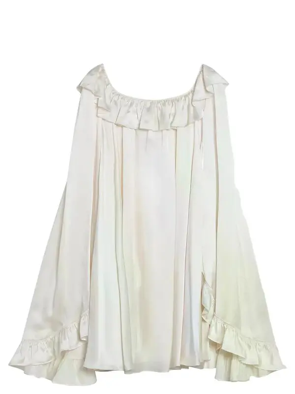 Chloé Ruffled-sleeve Mini Dress - White