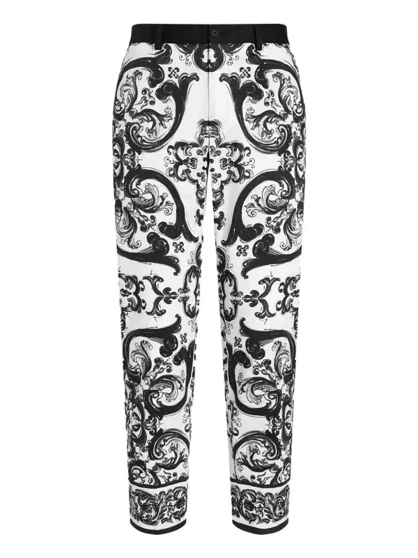 Dolce & Gabbana Maiolica-print Trousers - White