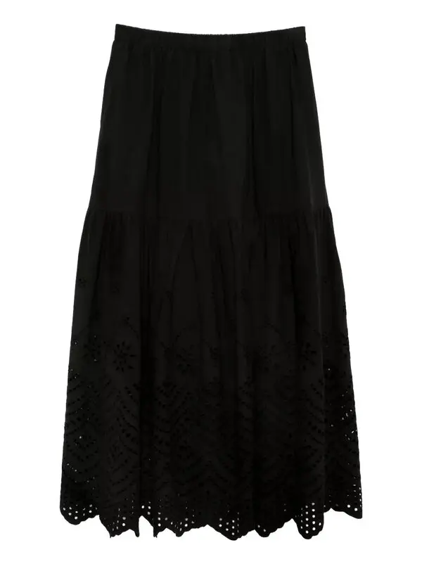 BAMBAH Eyelet Maxi Skirt - Black