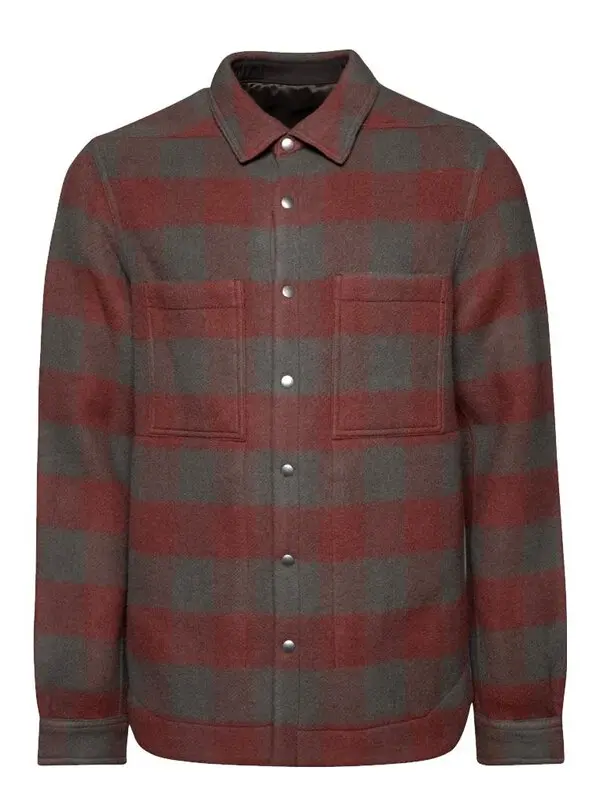 Rick Owens Outershirt Rosewood Plaid - Red