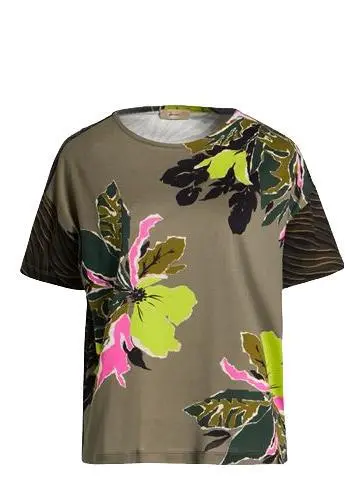 Herno Printed Cotton T-shirt - Military Green