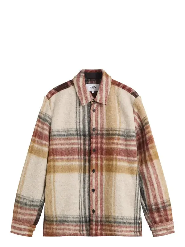 WAX LONDON Nolan Wool Blend Check Overshirt - Natural/multi