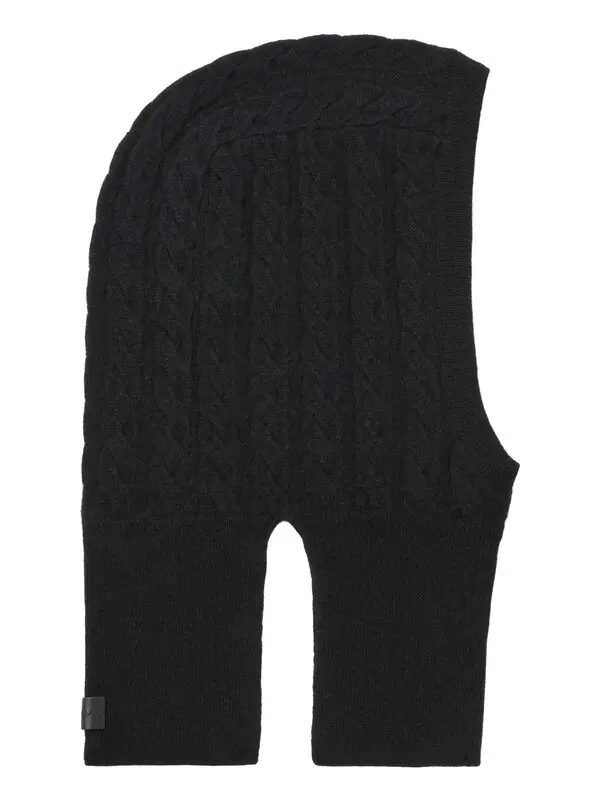 HOUSE OF DAGMAR Cashmere Blend Cable Knit Balaclava - Black