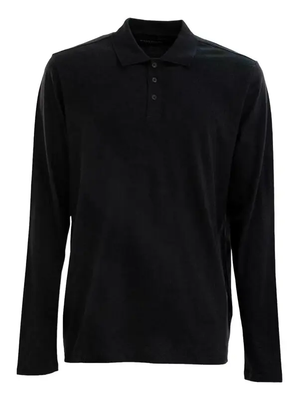 Majestic Filatures Long-sleeve Polo Shirt - Black