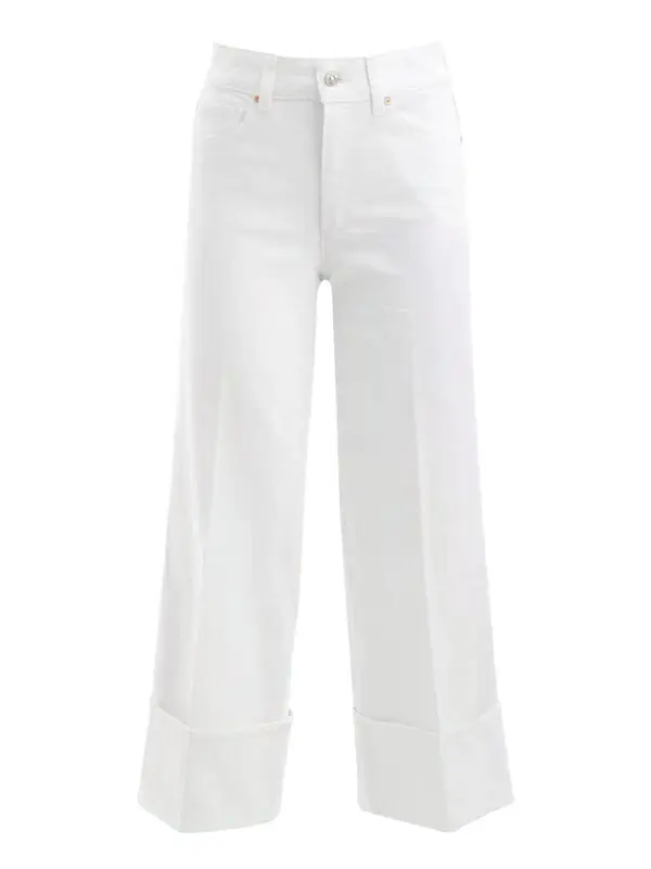 Paige Cotton-blend Cuffed Jeans - White