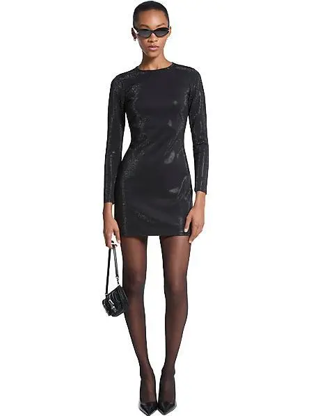 Michael Kors Embellished Scuba Mini Dress - Black