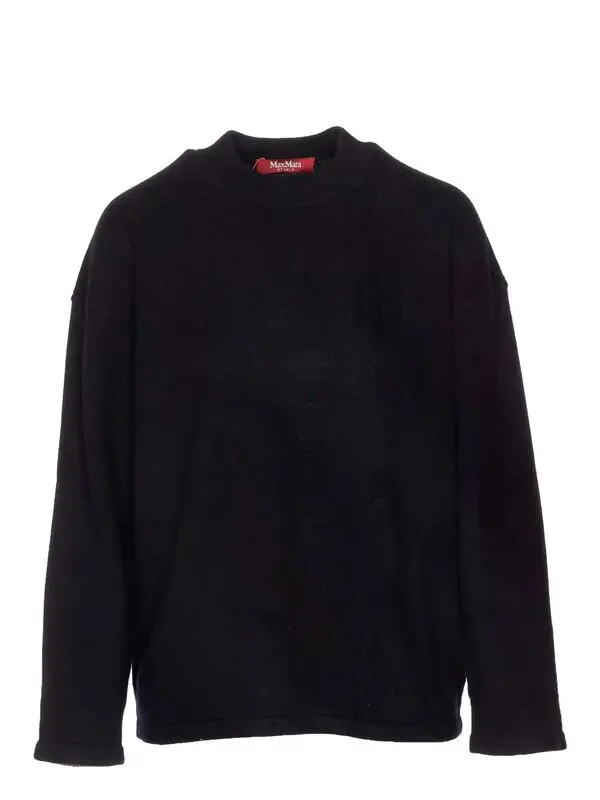 Max Mara Crew-neck Side-split Sweater - Black