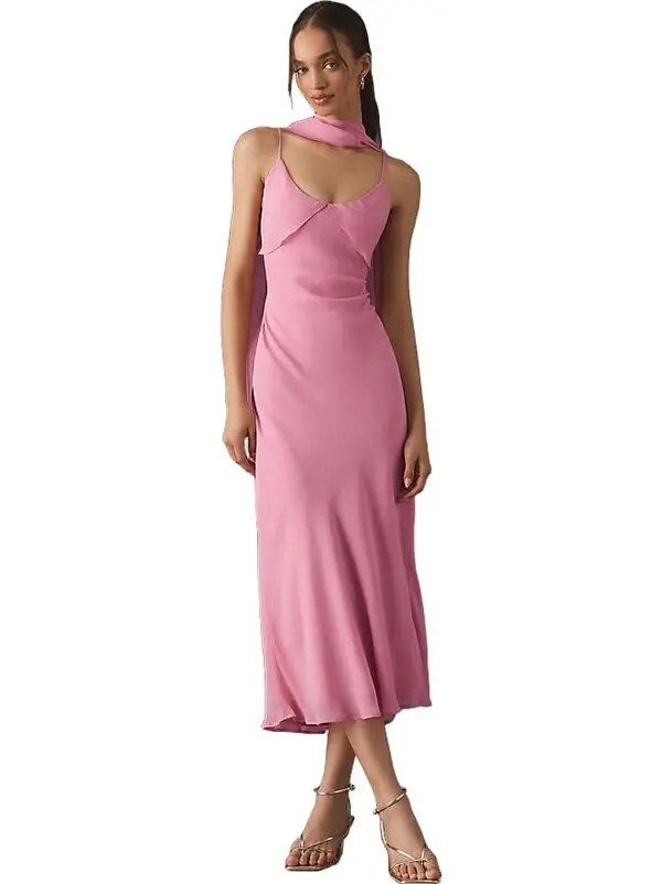 Bhldn Scarf Detail Slip Maxi Dress - Pink