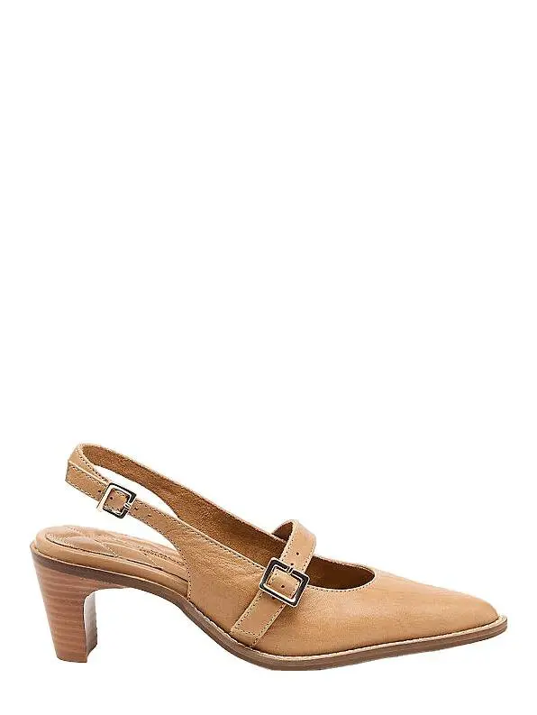 KELSI DAGGER BROOKLYN Maeve Mary Jane Slingback Heels - Beige