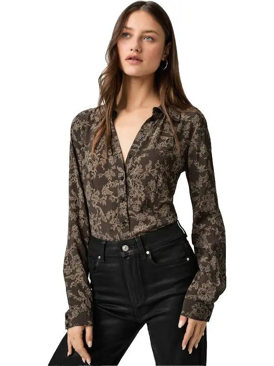 Paige Desano Printed Shirt - Black / Floral / Multicolor