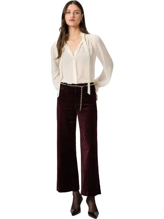 Paige Anessa Velvet Trouser - Purple