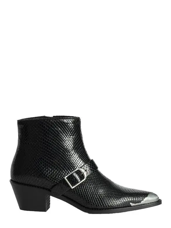 Zadig&Voltaire Tylow Python-effect Ankle Boots - Black
