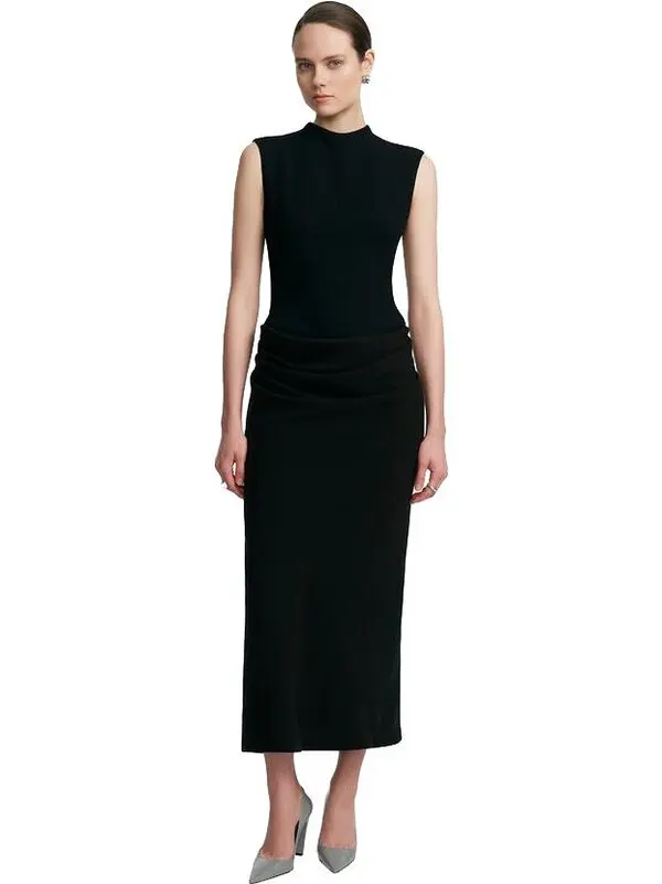 Lela Rose Sleeveless Cummerbund Dress - Black