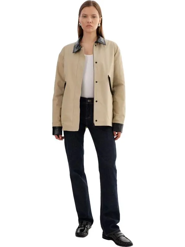 LAMARQUE Olivia Barn Jacket - Khaki/black
