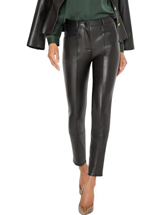 MILLY Rue Faux Leather Pants - Black
