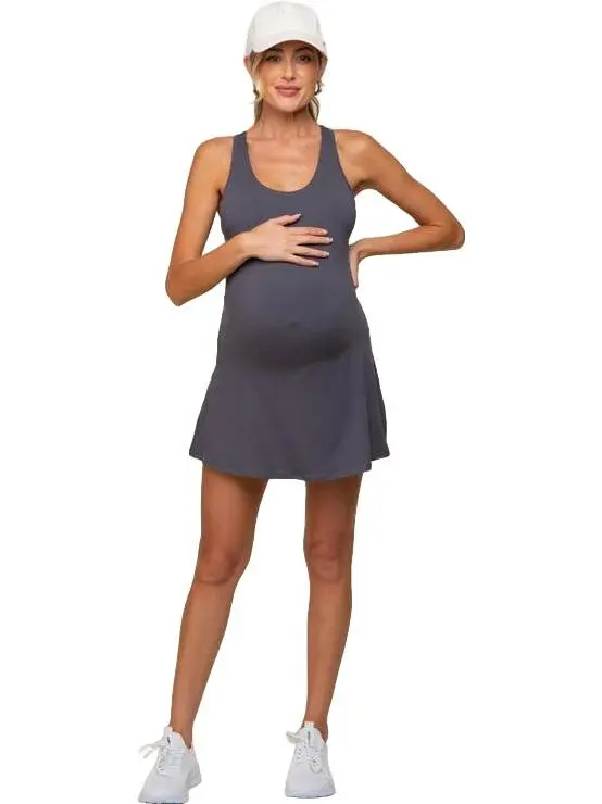 PINKBLUSH Tennis Racerback Romper Dress - Grey