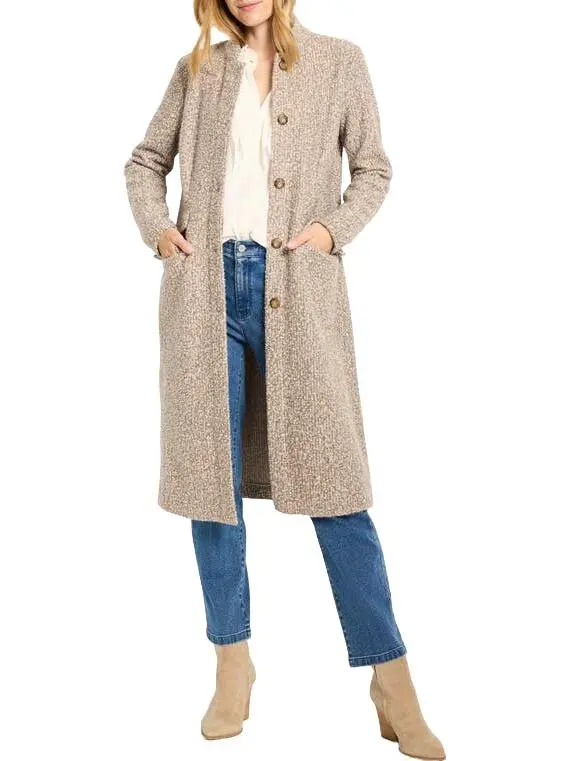 NIC+ZOE Tweed Knit Topcoat - Neutral Multi