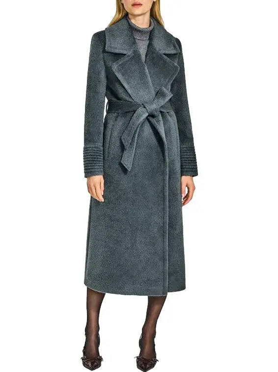 Sentaler Bouclé Wool And Alpaca Blend Wrap Coat - Graphite