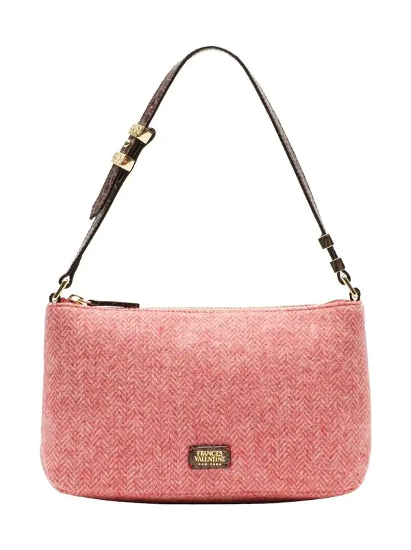 FRANCES VALENTINE Freddie Herringbone Knit Shoulder Bag - Pink