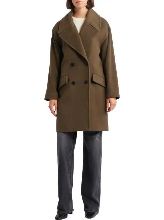 HISO Luna Virgin Wool & Cashmere Blend Coat - Olive