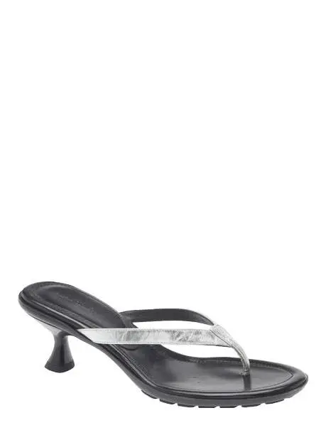 MANSUR GAVRIEL Mari Kitten Heel Sandal - Silver