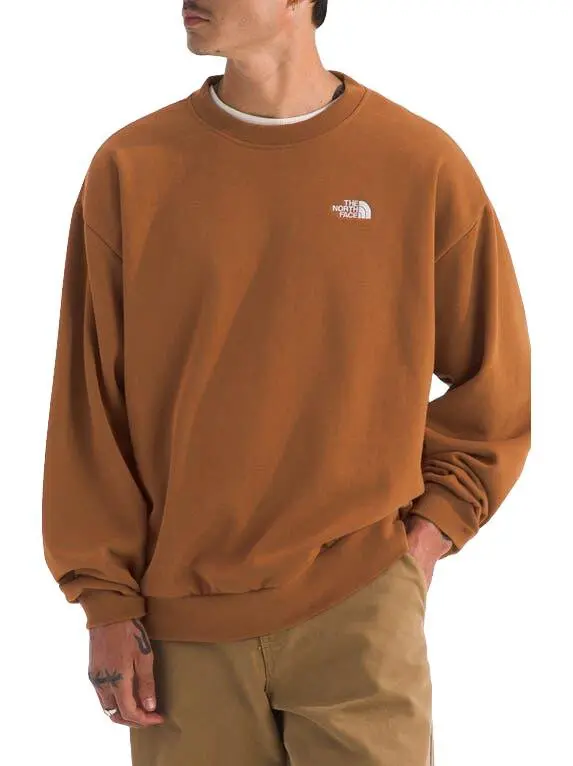 The North Face Oversized Simple Dome Crewneck Sweatshirt - Burnt Umber