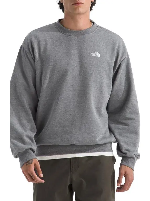 The North Face Oversized Simple Dome Crewneck Sweatshirt - Tnf Mid Grey Heather