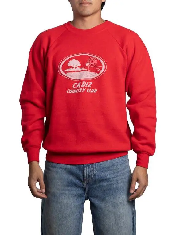 ELWOOD Vintage Cadiz Country Club Graphic Sweatshirt - Red